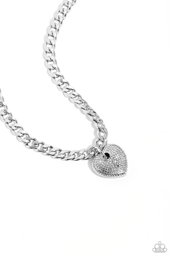 Paparazzi Ardent Affection White Heart Necklace | CarasShop