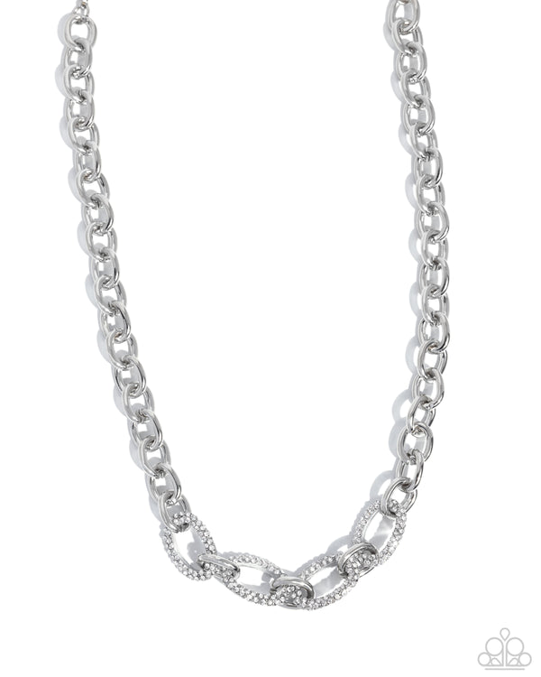 Paparazzi Boogie Bling White Chain Necklace | CarasShop