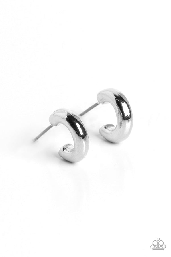 Paparazzi Catwalk Curls Silver Mini Hoop Earrings |CarasShop