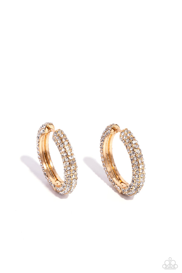 Paparazzi Glowing Praise Gold Hoop Earrings | CarasShop