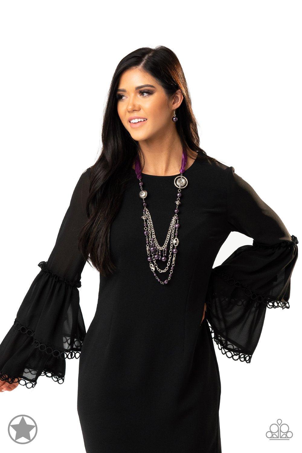 Paparazzi All The Trimmings Purple Ribbon Necklace | CarasShop