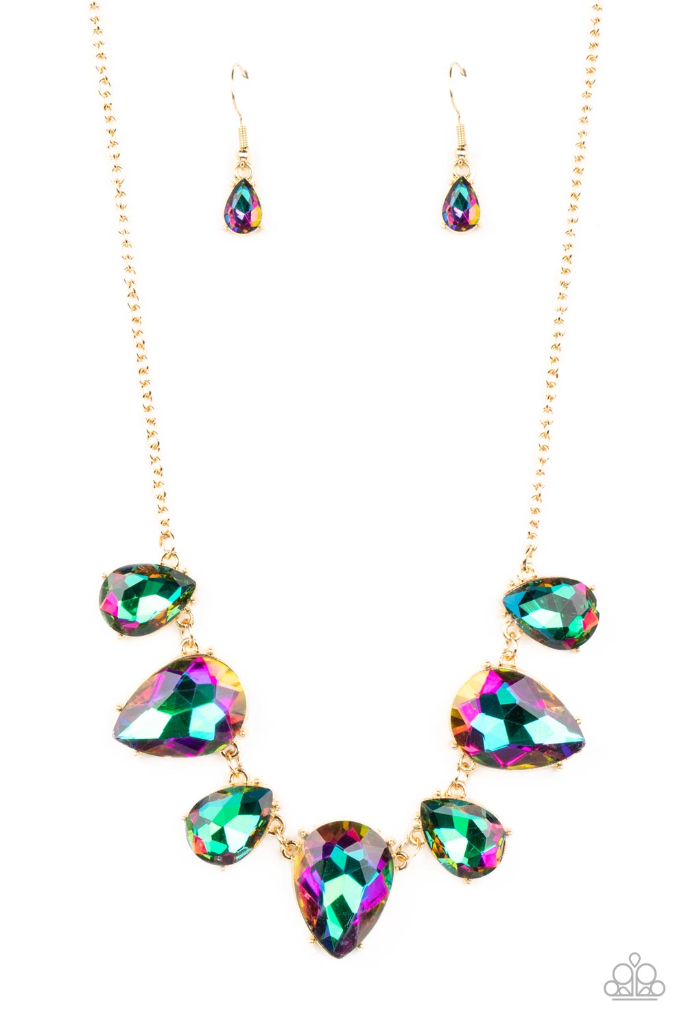 Paparazzi Otherworldly Opulence Gold & Oil Spill Necklace